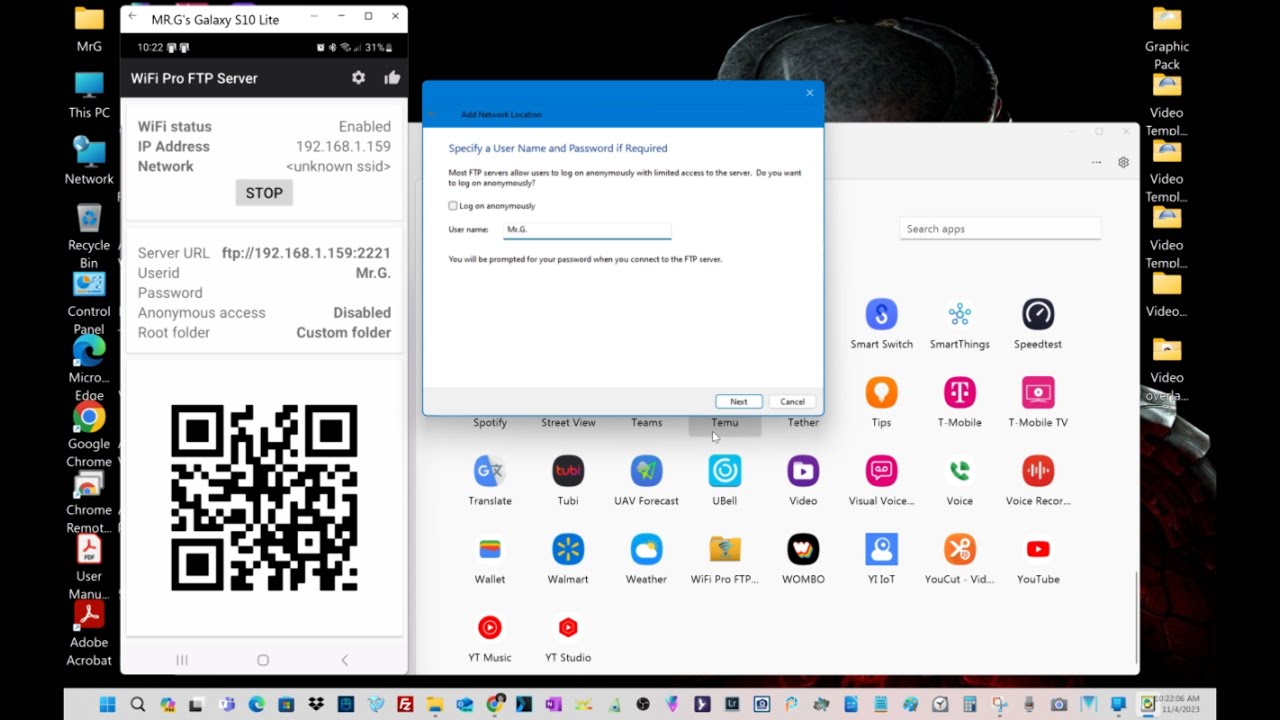Fast FTP File Transfer between Phone and PC via WiFi! - YouTube