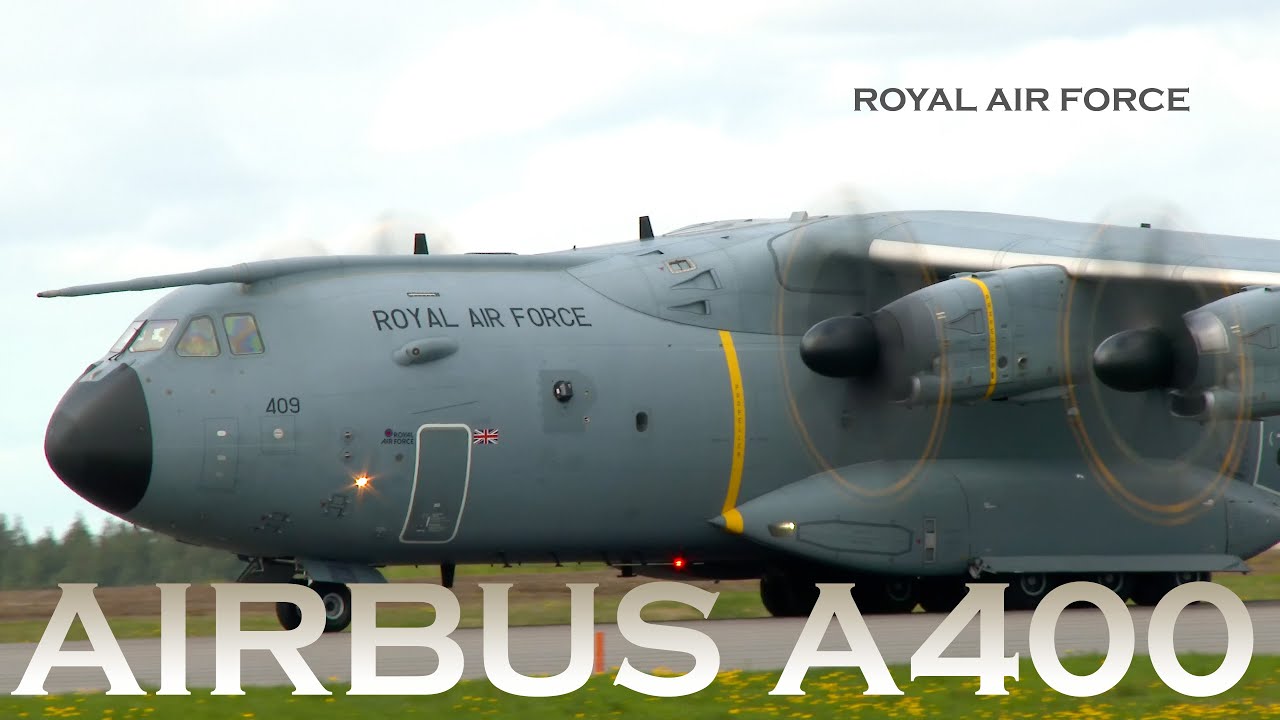 ROYAL AIR FORCE AIRBUS A400 short takeoff at Arlanda Airport. - YouTube