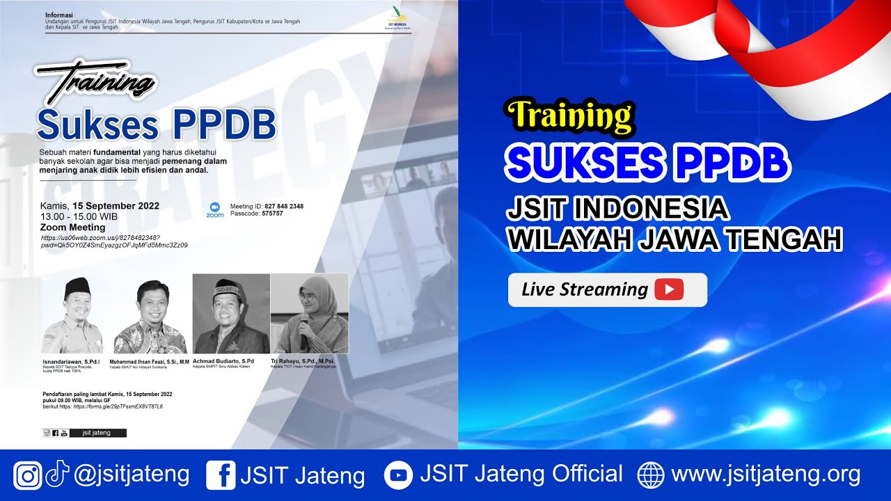 Training Sukses PPDB (JSIT Indonesia Wilayah Jawa Tengah) - YouTube