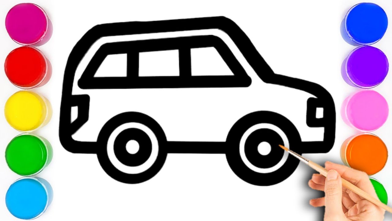 Car Drawing painting and colouring for kids and Toddlers || How to draw ...