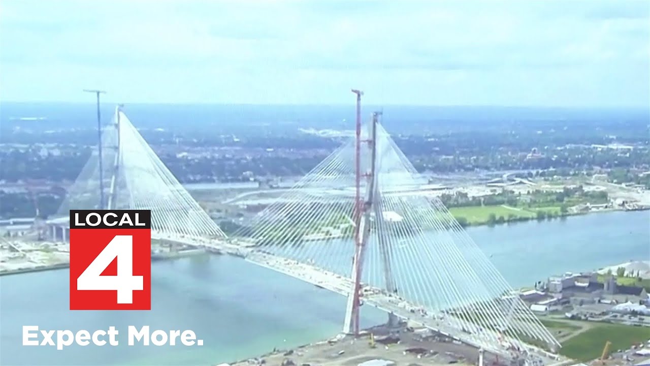 First look from Gordie Howe Bridge - YouTube