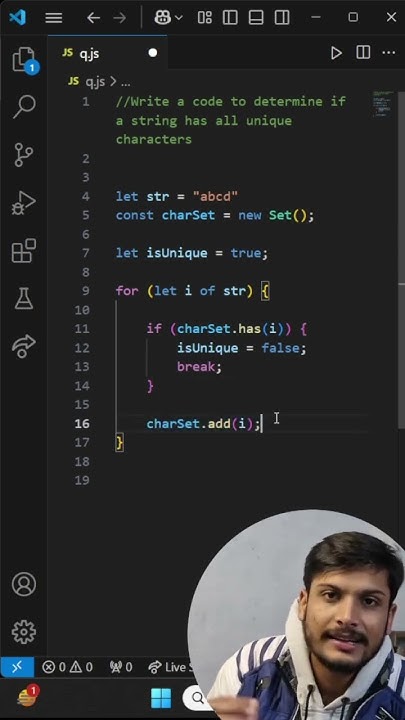 Check Unique Strings in JavaScript! Learn how to write a JavaScript program - YouTube