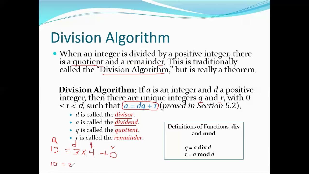 Lecture18 CH4 Divisibility and Modular Arithmetic - YouTube