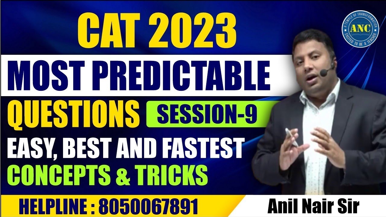 🛑🛑 CAT 2023 Most Predictable Questions || Session-9 || CAT 2023 ...