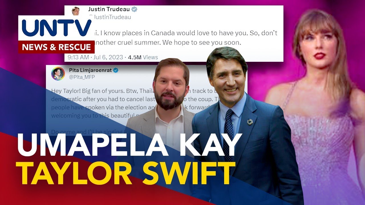 World leaders, umaapela kay Taylor Swift na isama ang kanilang bansa sa ...