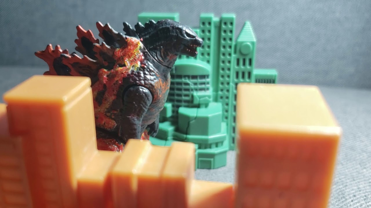 Burning Godzilla vs Ghidorah in Boston Final Battle, Toy Footage ...