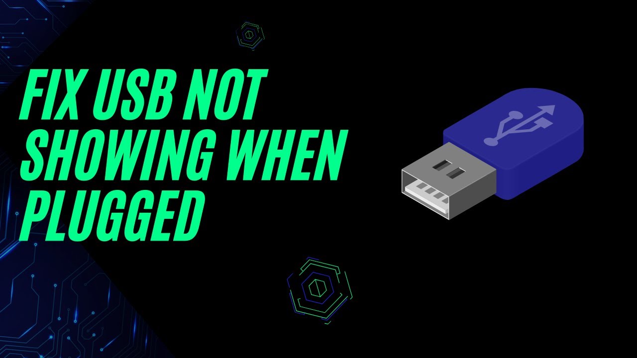 fix USB not showing when plugged - YouTube