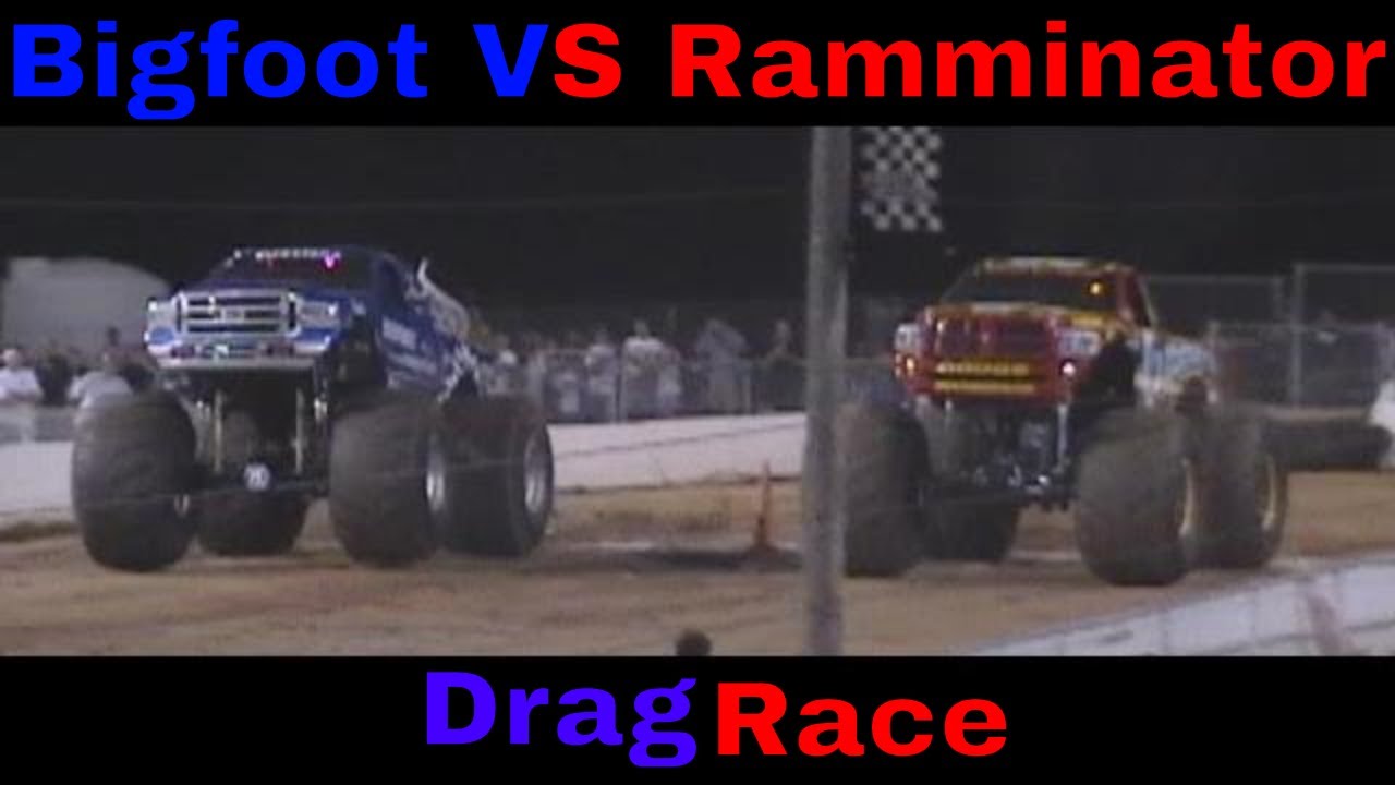 Buck Motorsports: Bigfoot vs Ramminator Drag Race - YouTube