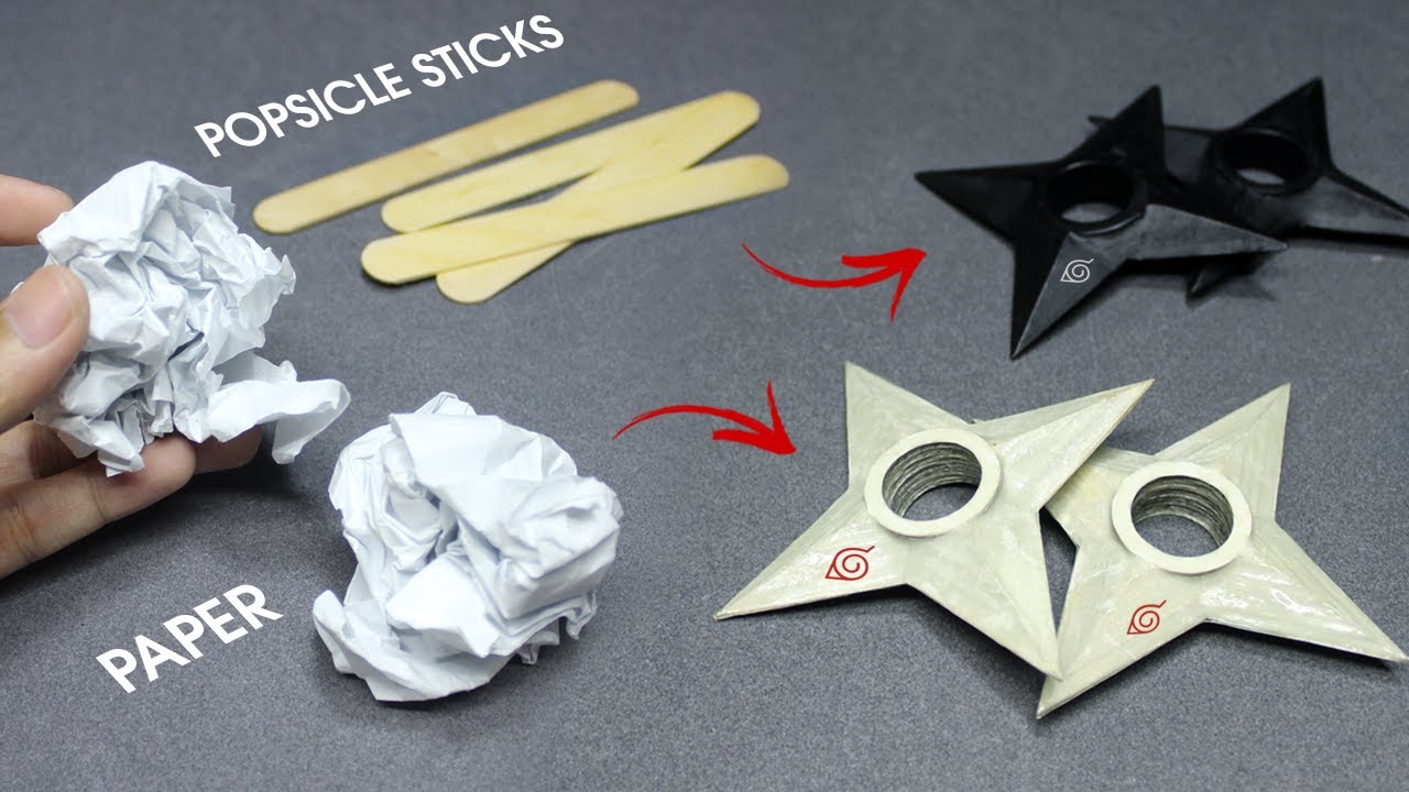 Cool Shuriken (Ninja Star) from Paper and Popsicle - DIY COMPILATION ...