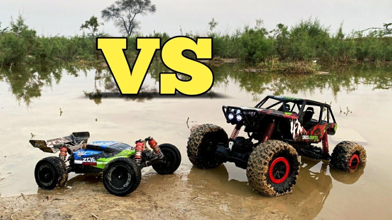 Wltoys 144001 vs Bigfoot Rock Crawler | RC Car Testing In Water | High ...