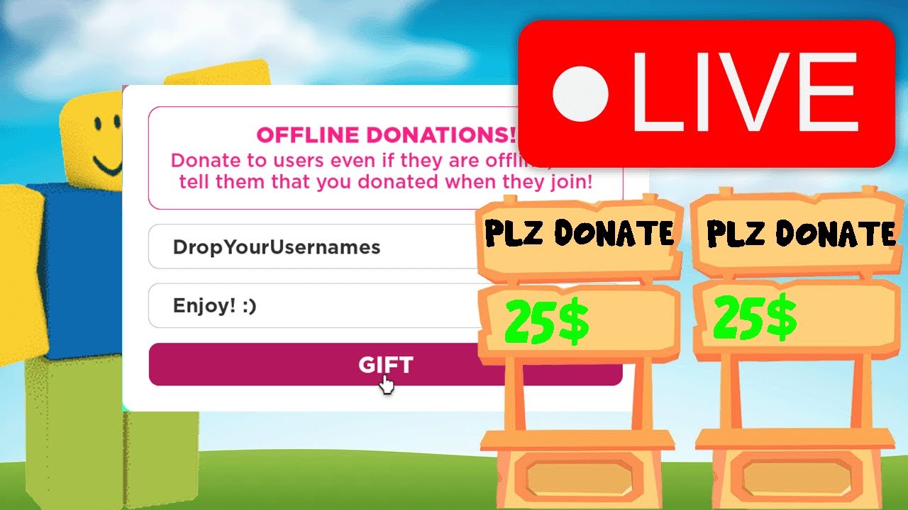 Roblox 💸 PLS DONATE | GIFTING AWAY ROBUX TO VIEWERS | Live Stream🔴 ...