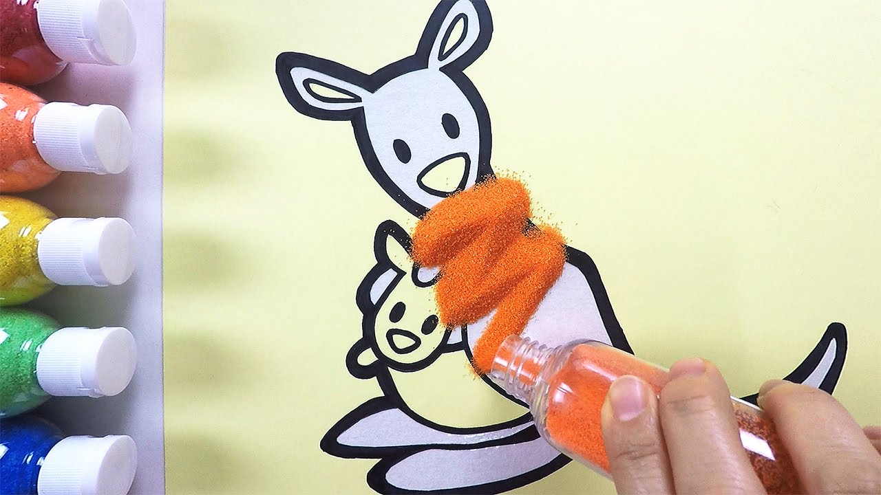 Kangaroo coloring & drawing ㅣ 캥거루 그리기 색칠하기 - YouTube