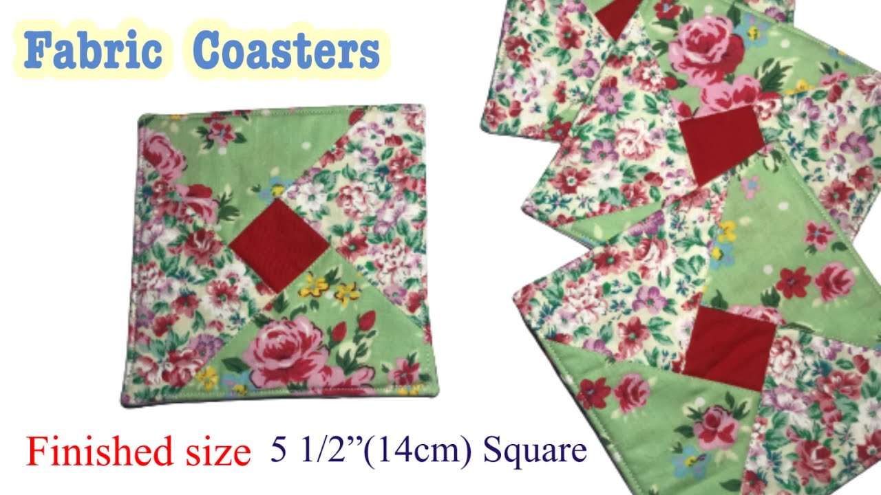 Quilted Coasters|DIY fold fabric coasters|Fold Fabric Coasters ...
