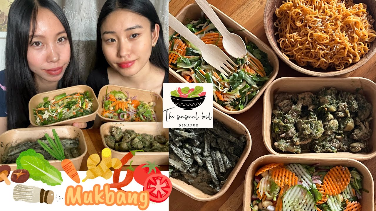 Mukbang | The Seasonal Bowl | Chicken Salad | Peanut Salad | Raddish ...