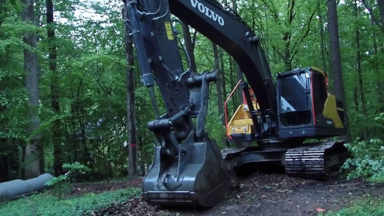 Clearing A House Lot With The 250 - YouTube