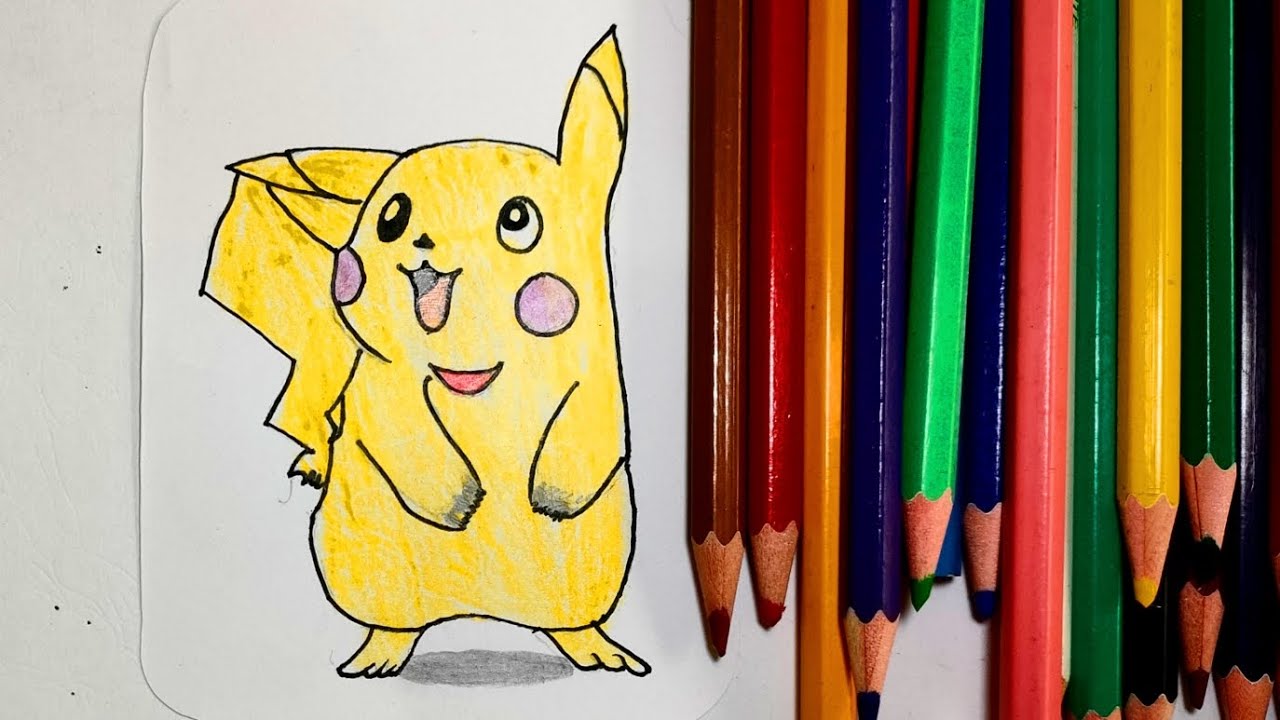 Easy Pikachu Drawing || Easy Draw with colors - Pokemon#art #youtube # ...