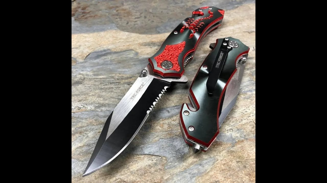 Overview of Button Lock Scorpion Tactical Folding Pocket Knife scorpion ...