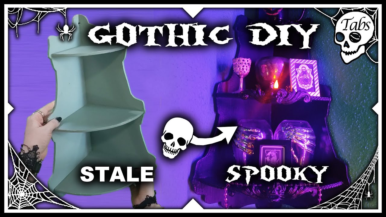 Spooky Corner Wall Shelf | DIY Gothic Decor Thrift Flip - YouTube