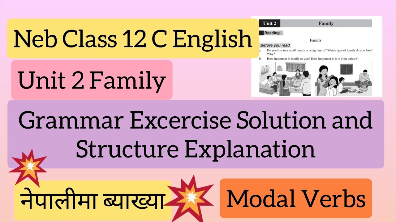 Class 12 Compulsory English Unit:2 Family| Grammar Solution ...