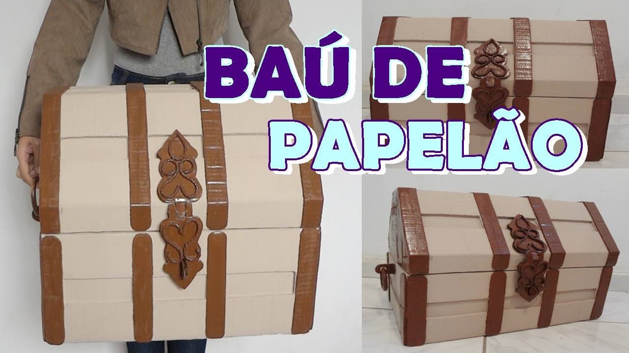 DIY - BAÚ DE PAPELÃO / Priscila Peçanha - YouTube