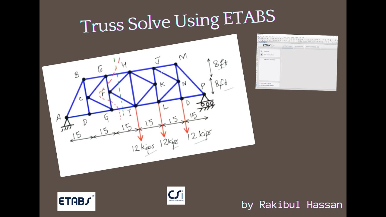 Truss Solve Example-2 Using ETABS - YouTube