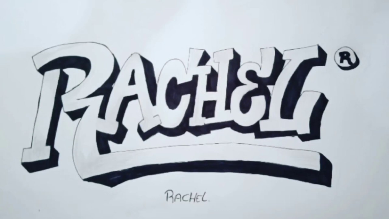Menggambar GRAFFITI RACHEL Dengan Mudah Dan Simple.Pemula wajib nonton ...