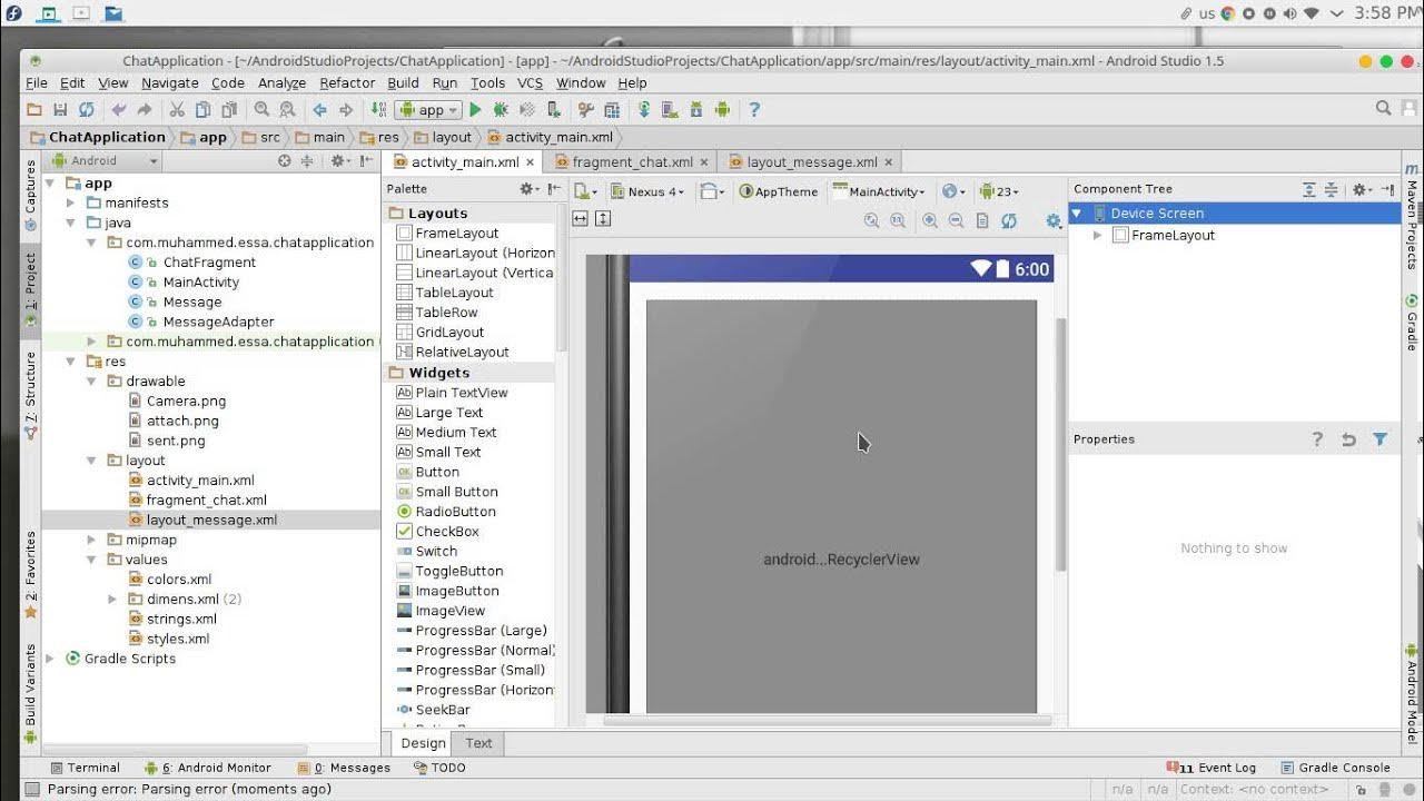 222 Android Studio Chat network JSON NodeJS JavaScript - YouTube