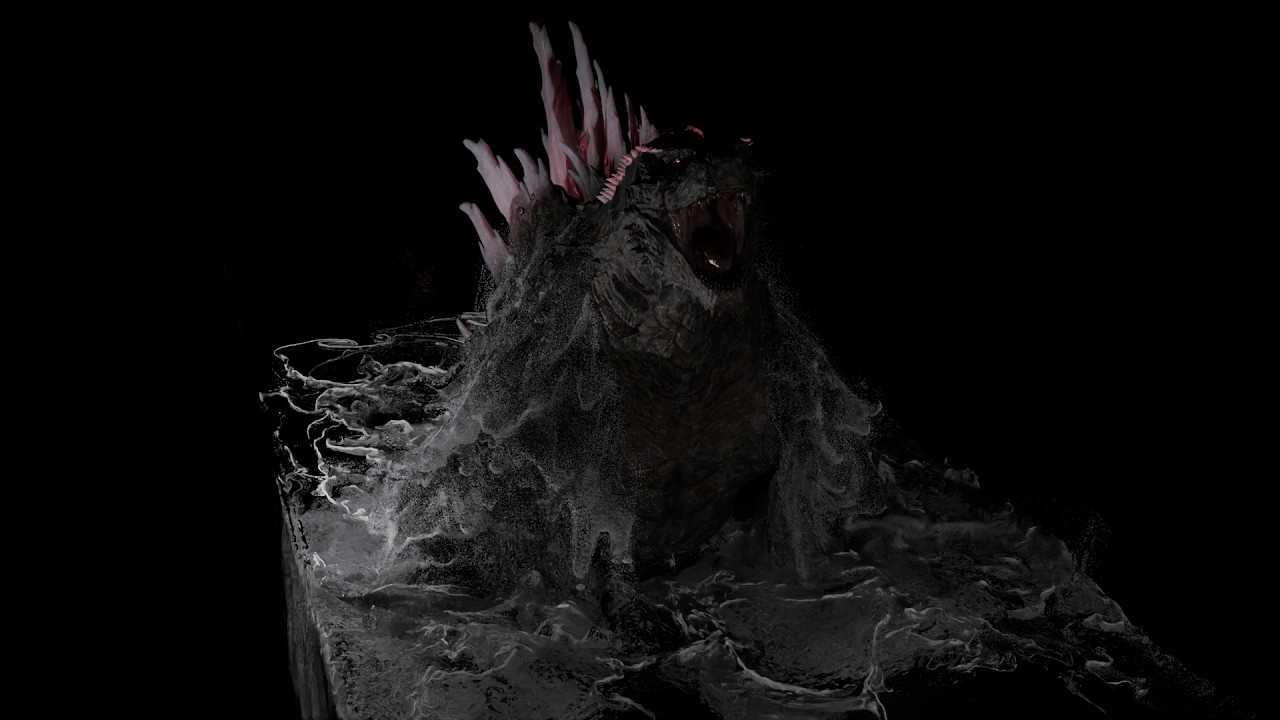Godzilla rises out of the ocean (Blender animation) - YouTube