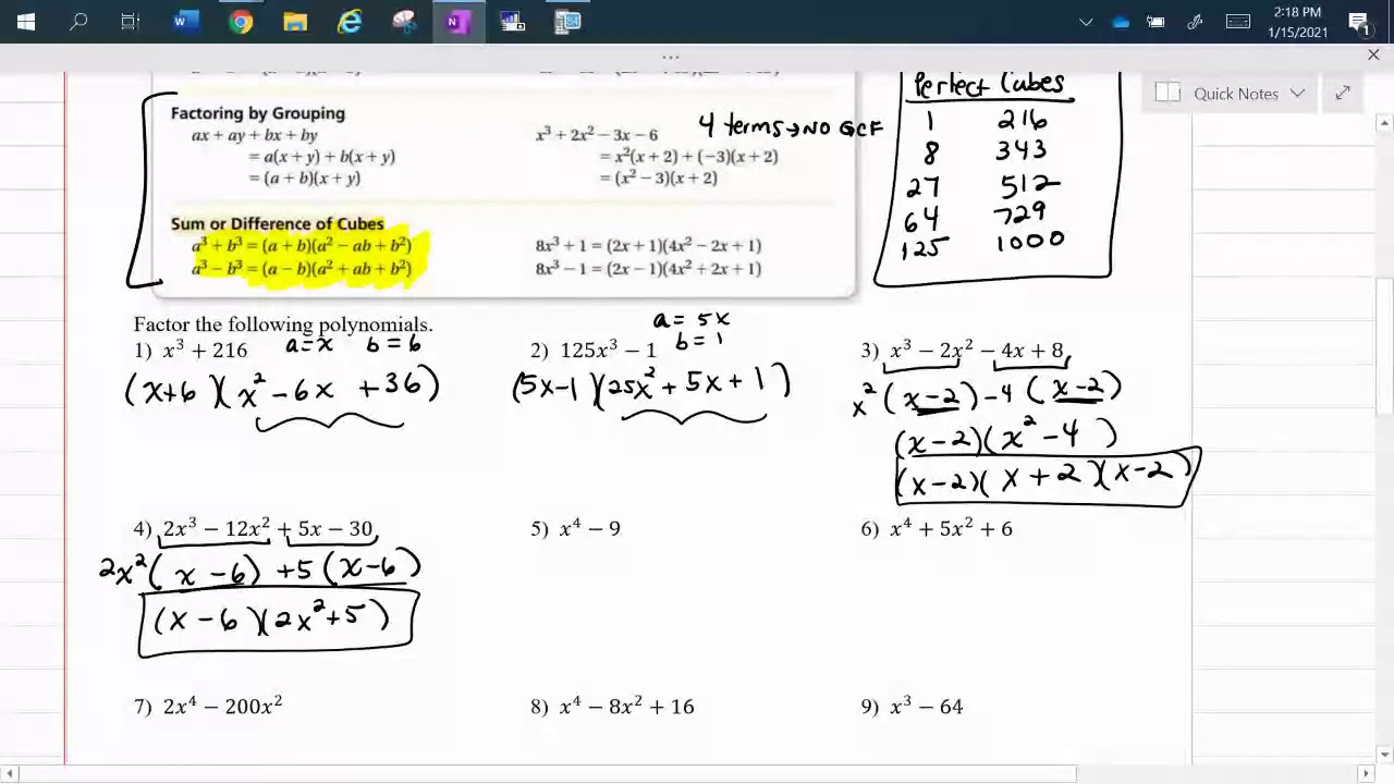 5.3 Factoring Polynomials and Solving - YouTube