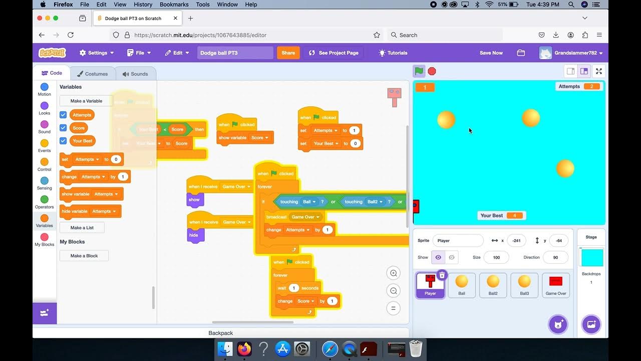How to Code a dodgeball game PT3 - YouTube