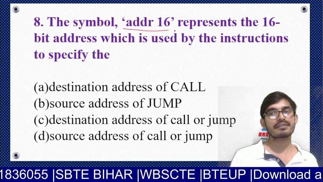 MICROCONTROLLER & ITS APPLICATION||UNIT-02||MCQ||4th Semester||Electronics Engg - YouTube