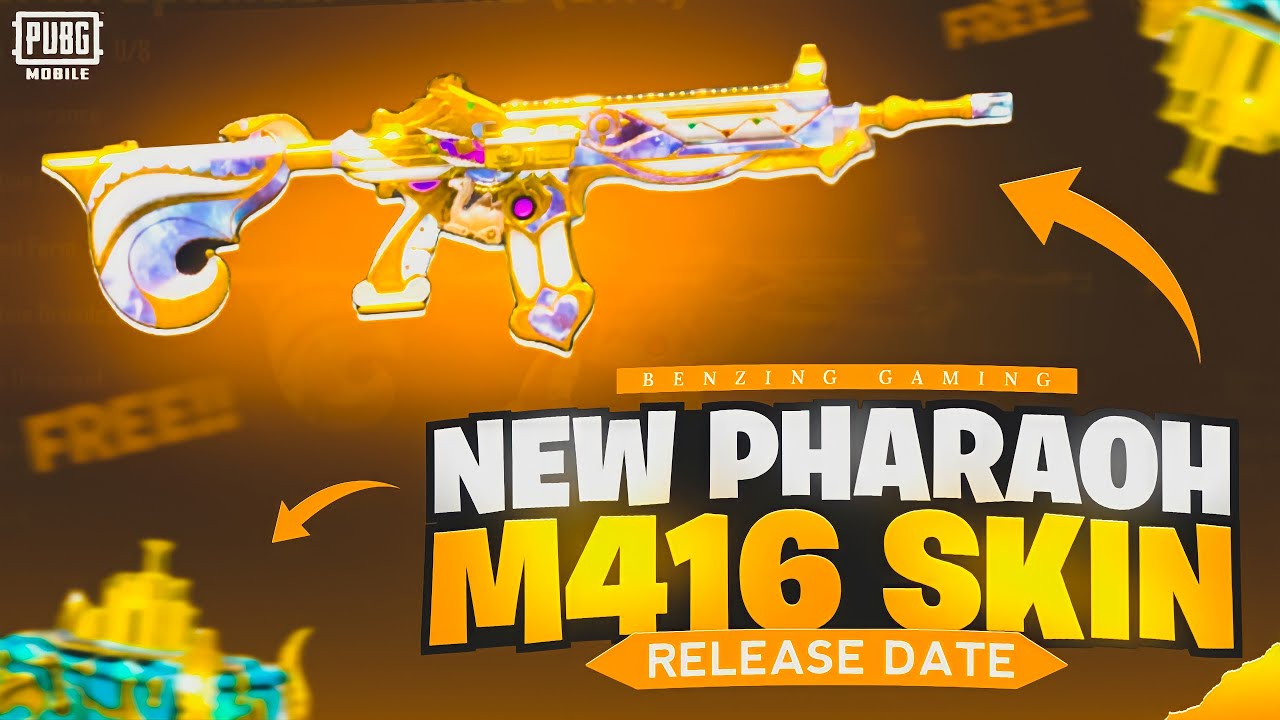 OMG 😱 NEW PHAROAH M416 MYTHIC SKIN IS HERE || NEW M416 SKIN || Upgraded ...