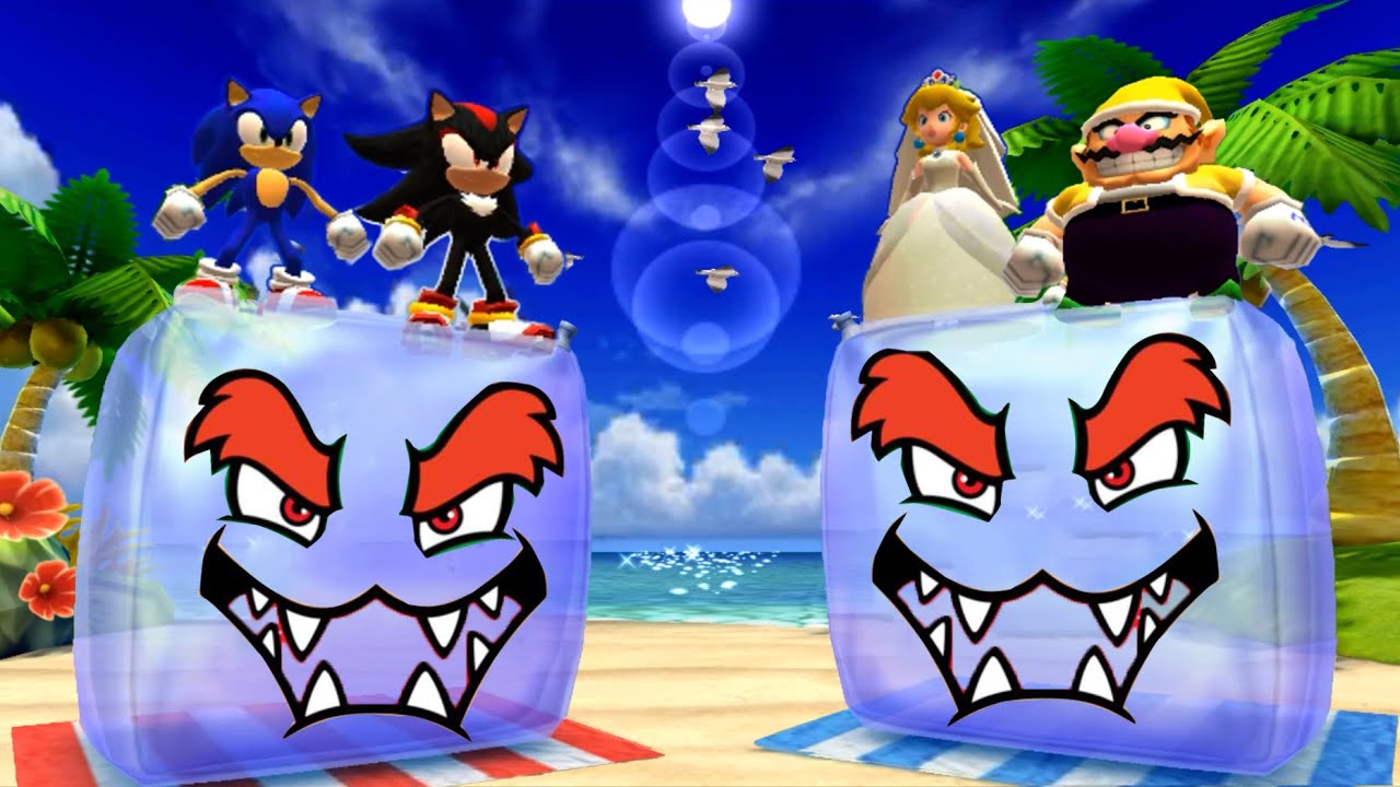 Mario Party The Top 100 Minigames - Sonic Vs Shadow Vs Peach Vs Wario ...