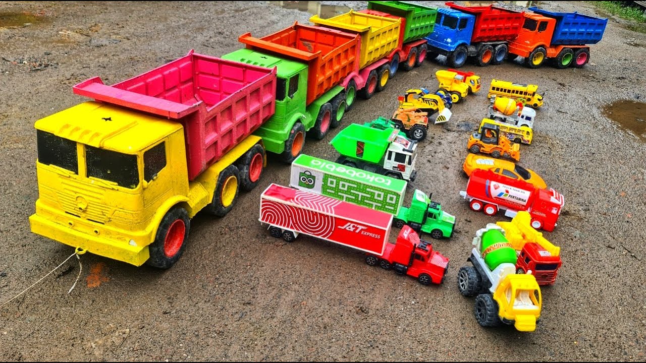 Mobil Truk Tronton Panjang Penuh Mainan Mobil Mobilan Slender Beko ...