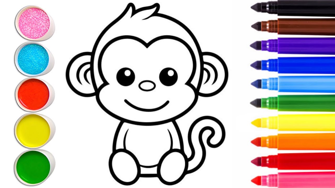 How to draw monkey for kids || easy drawing tutorial - YouTube