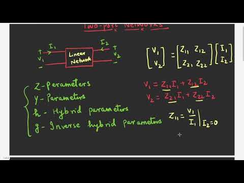 ||Two port network || Impedance (Z), Admittance (Y), hybrid (h) and inverse-hybrid (g ...