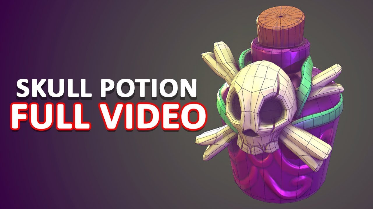 Autodesk Maya 2018 - Un-edited Skull Potion Speed Modeling - YouTube