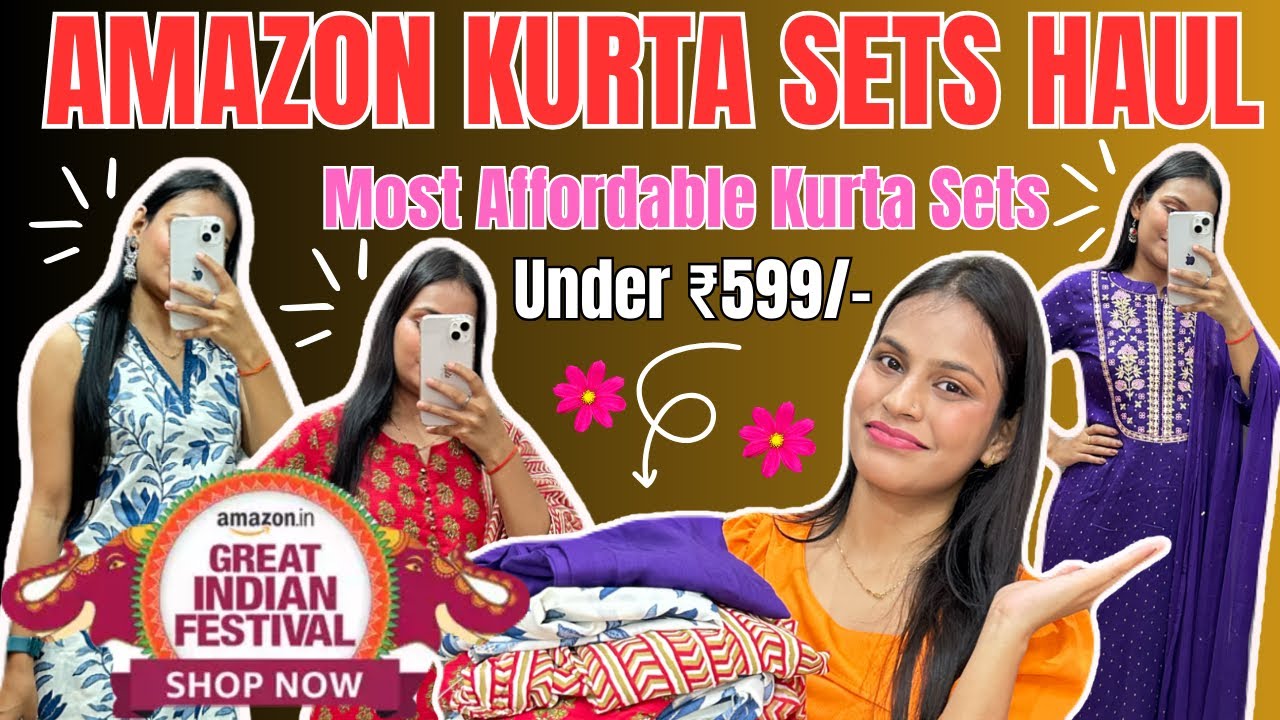 Amazon Great Indian Festival Sale Haul/Kurta Set Haul/Amazon Kurta Haul Under ₹599/Amazon Sale ...