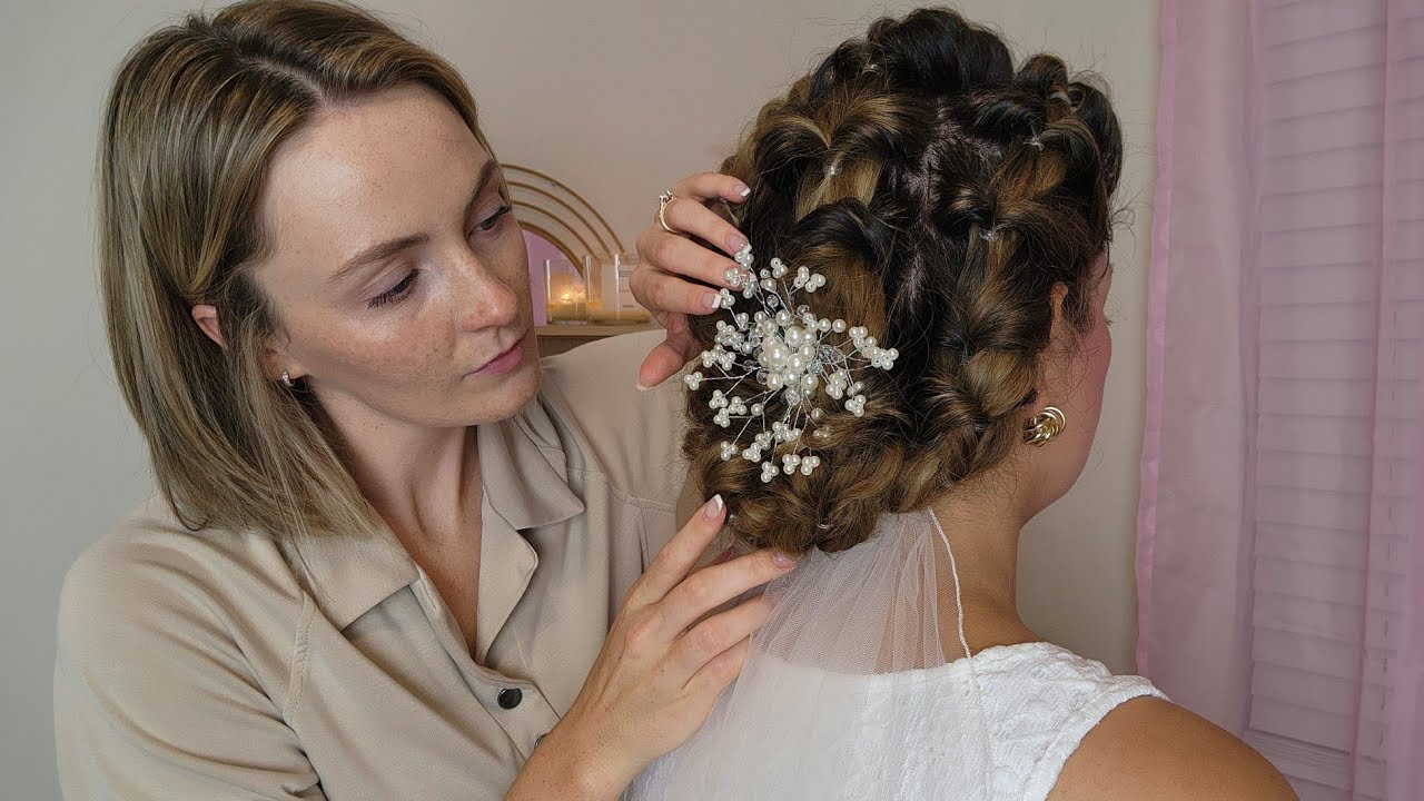 ASMR Perfectionist Elegant Bridal Hairstyle | Make Up Application With ...