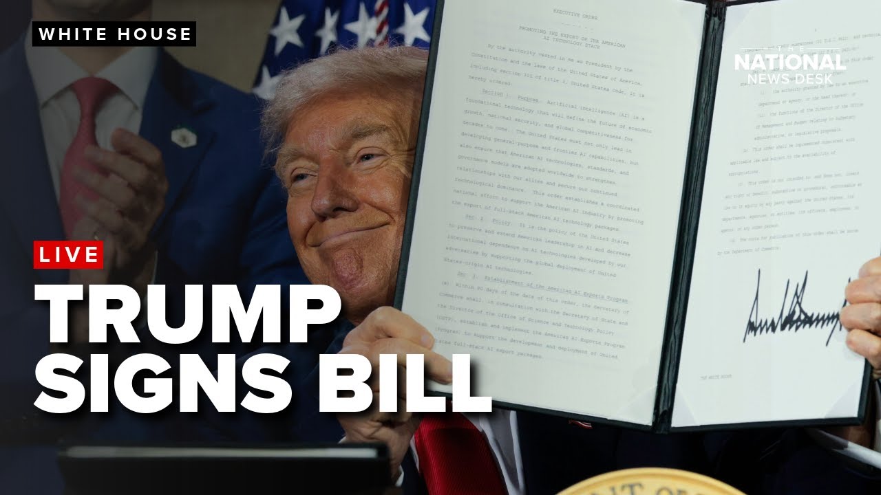 Trump signs congressional bill at White House - YouTube