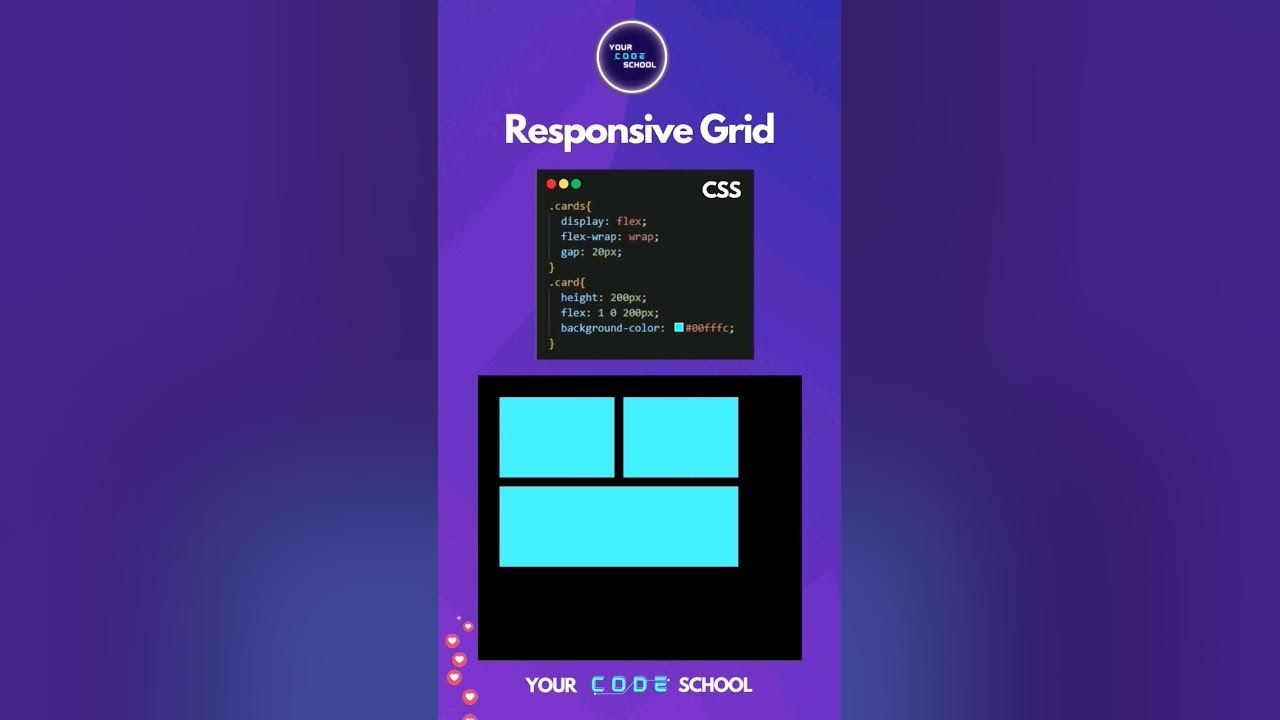 Responsive Css Grid Flexbox Using Html And Css 👨🏼‍💻🤩 Your Code School Javascript