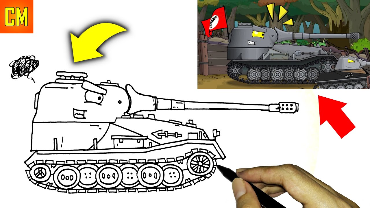 Cara Menggambar Tank kartun Homeanimations - Part 9 | VK 72.01 Tank ...