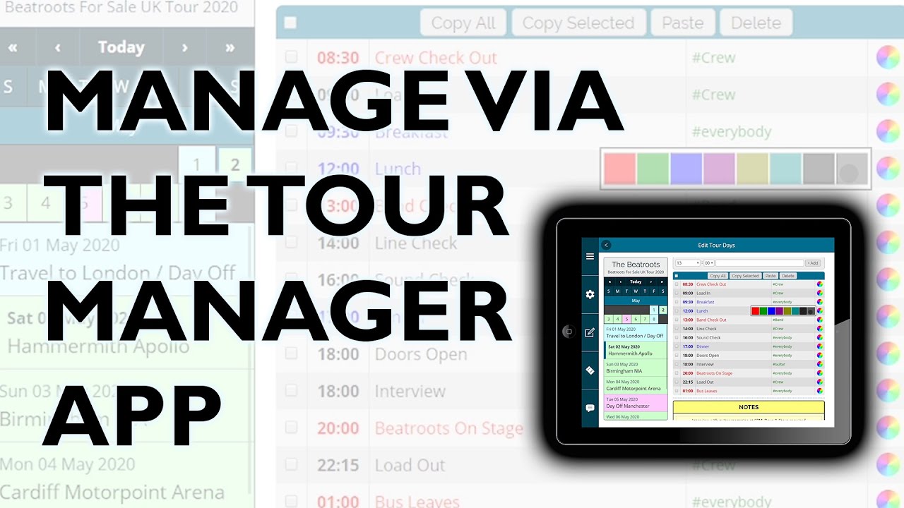 Manage Your Tour Via The Tour Manager App - My Tour Book Tutorial - 13/ ...