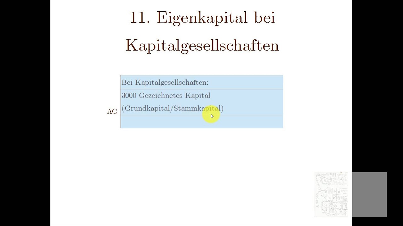 11. Eigenkapital bei Kapitalgesellschaften - YouTube