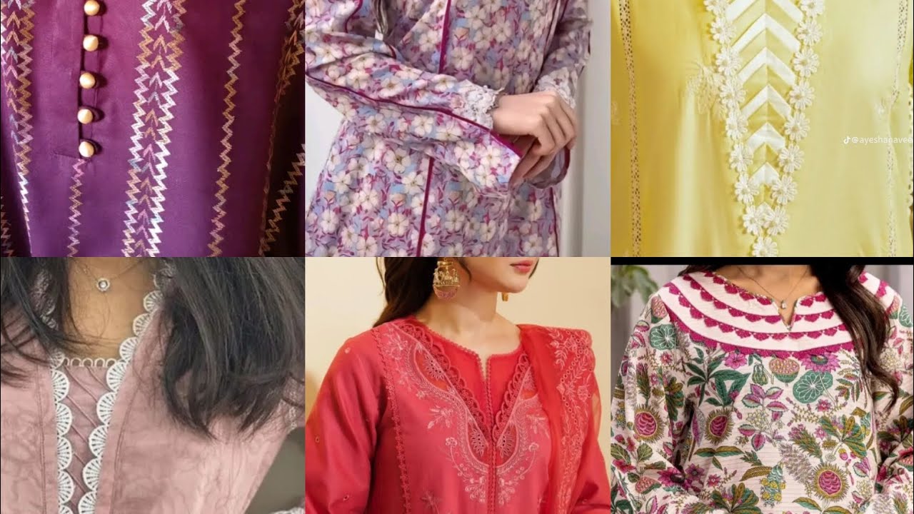 Trending neck designs 2025 | Round neck designs for girls 2024 | simple ...