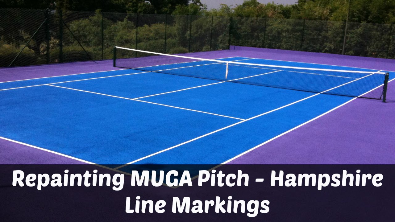 Repainting MUGA Pitch - Hampshire Line Markings - YouTube