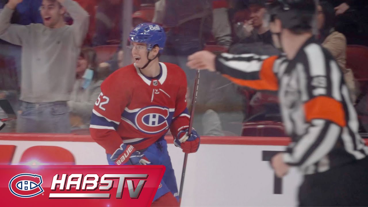 Justin Barron scores 1st NHL goal | Ice-level view - YouTube