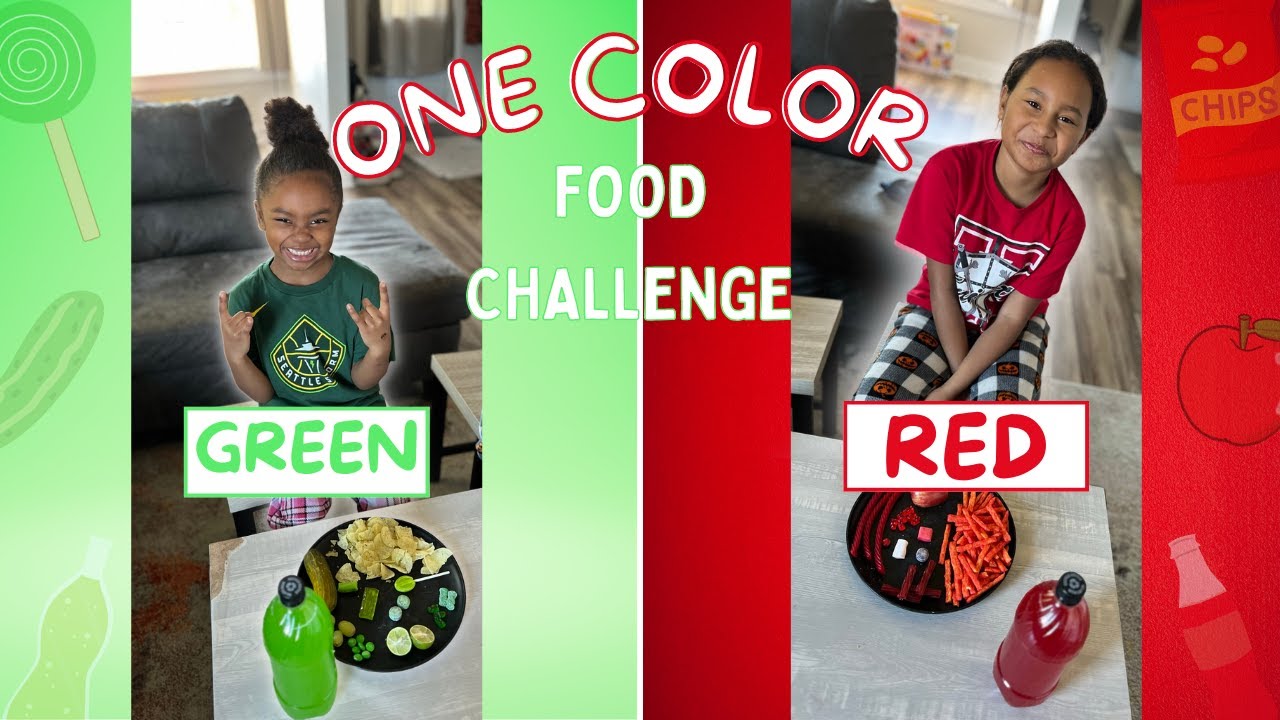 FOOD COLOR CHALLENGE #itsjujuandmymy - YouTube