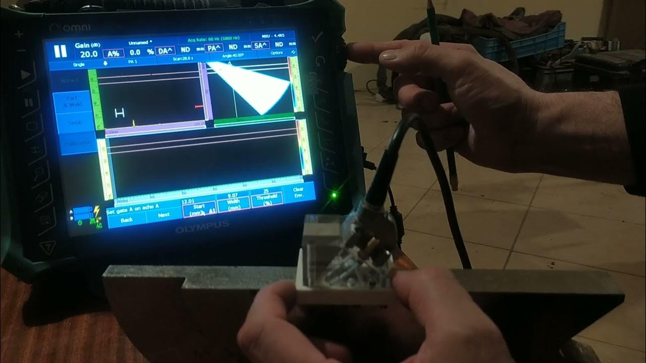 kalibracja głowicy PA 5L32-A31 klin SA31-N55S na Omniscan MX2 - YouTube