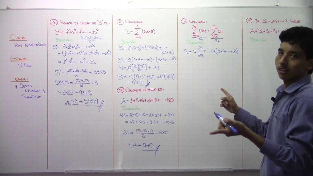 Series notables y sumatorias - 04 - RM - 5to - YouTube